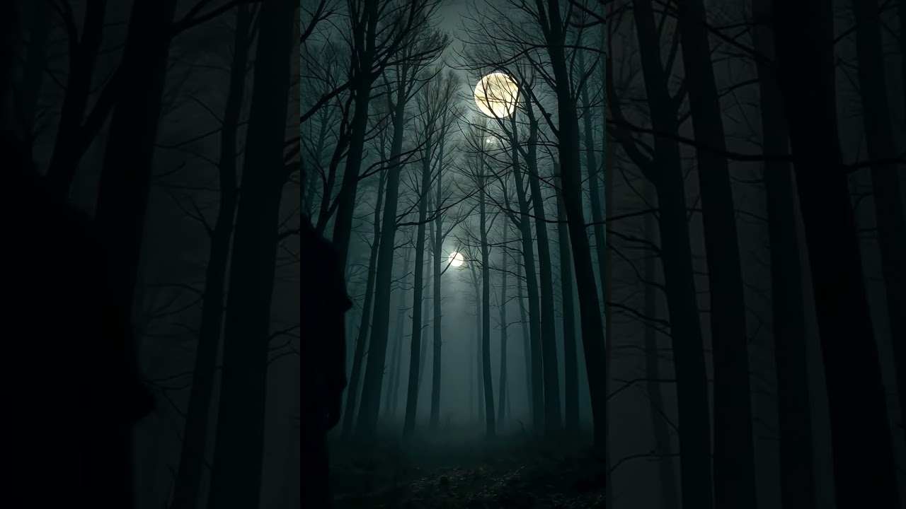 Moonlit Forest: Eerie Night Scene