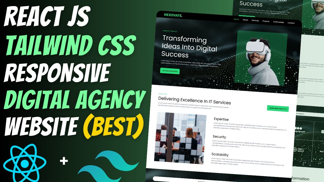 Modern React JS + Tailwind CSS Digital Agency Website (2025) – Build from Scratch 🔥