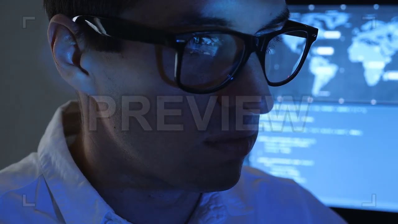 Male Programmer Working On Computer | Stock Video - Motion Array