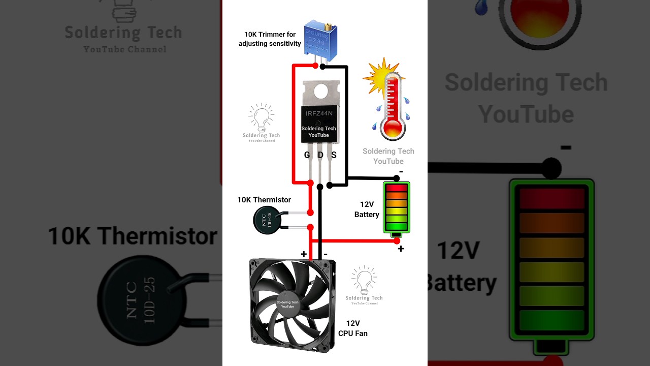 Temperature sensor fan circuit #diy #shorts #viral