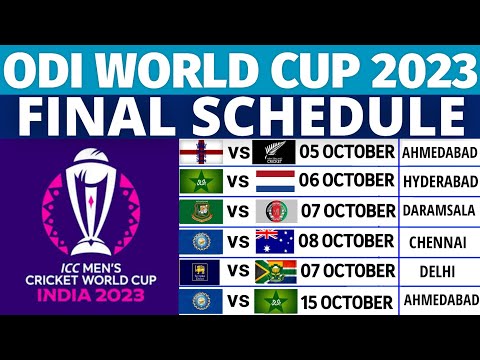 World Cup 2023 Schedule | World Cup Schedule 2023 | ICC World Cup 2023 Schedule Time Table