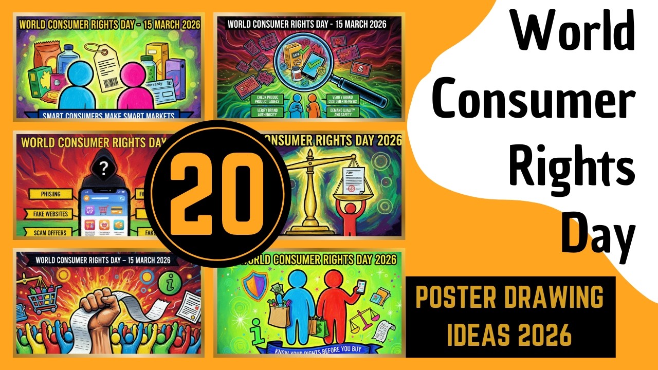 World Consumer Rights Day 2026 Poster Drawing Ideas | Safe Products, Confident Consumers Theme