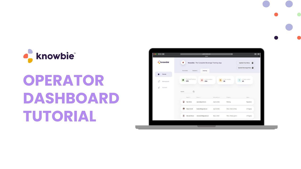 Knowbie - Operator Dashboard Tutorial
