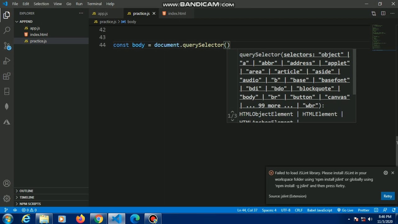 Append or Prepend JavaScript Explaination