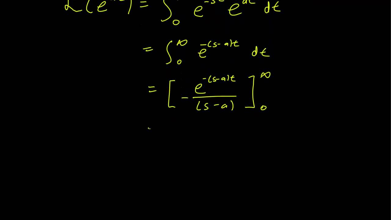 7.1 Laplace transforms of exponential functions