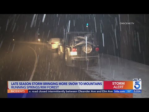 Rain, snow again fall in Southern California