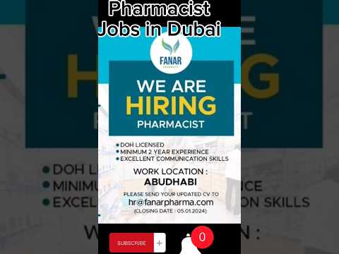 Pharmacist | Jobs in Dubai | D Pharma | Pharmaceutical