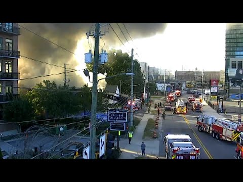 Crews on scene of massive fire at popular sports bar, restaurant in Buckhead