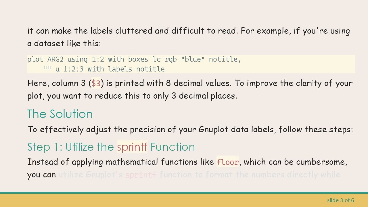 How to Set Precision for Gnuplot Data Labels