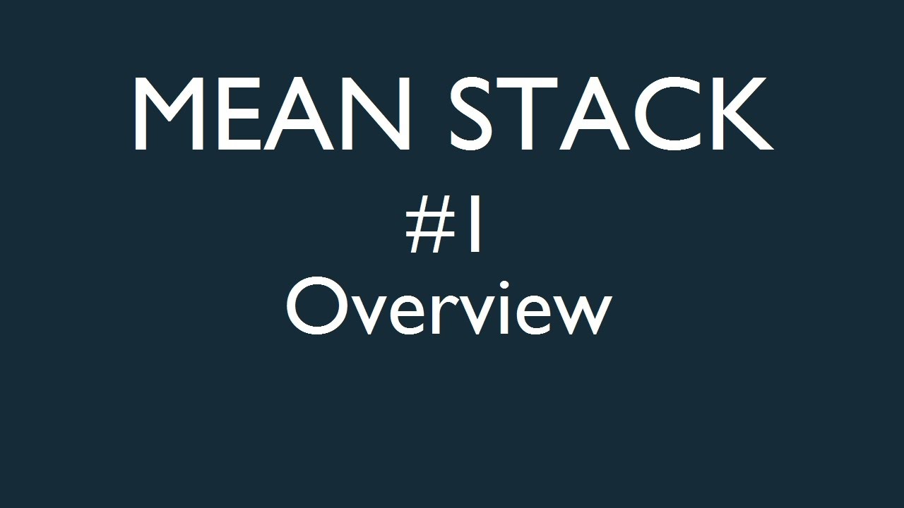 Mean Stack Tutorial - 1 - MongoDb, Express, Angular CLI and Node