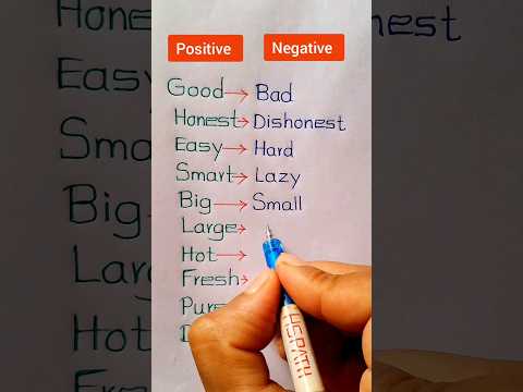 Positive and Negative Words #Positive #Negative #short