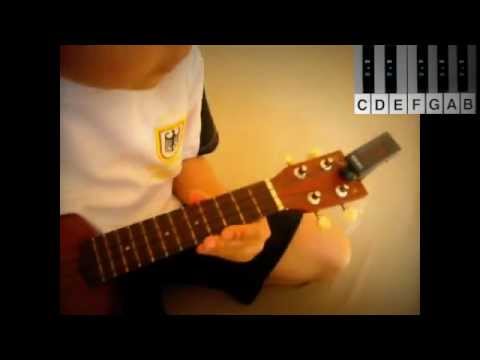 Ukulelevis: Tuning Ukulele, G-C-E-A with a tuner, tutorial, piano guide