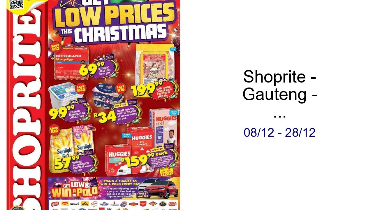 Shoprite - Gauteng - Christmas Savings 08/12 - 28/12