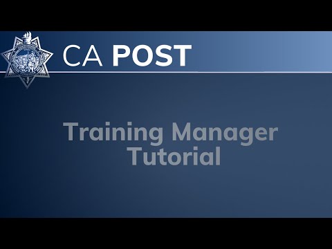Training Manager Tutorial: Portal Overview