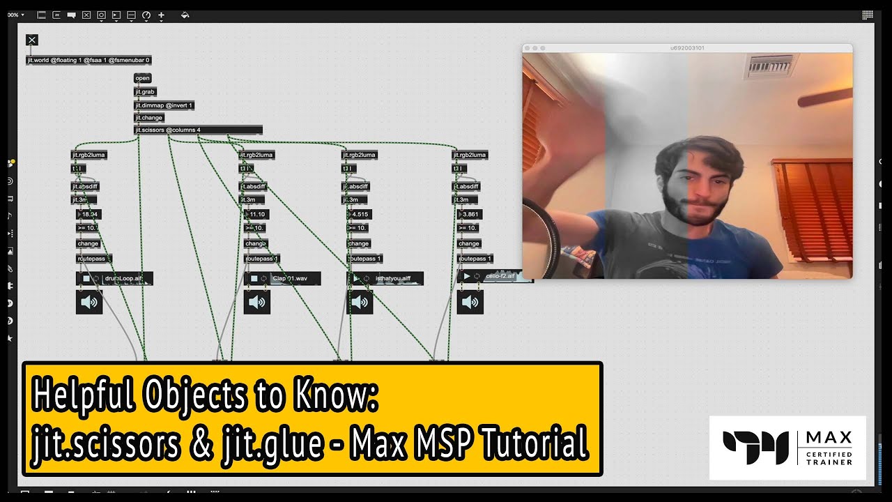 jit.scissors and jit.glue - Helpful Objects to Know - Max MSP Tutorial