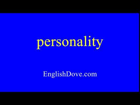 How to pronounce personality in American English.