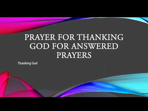 Prayer for thanking God for Answered Prayers Youtube video