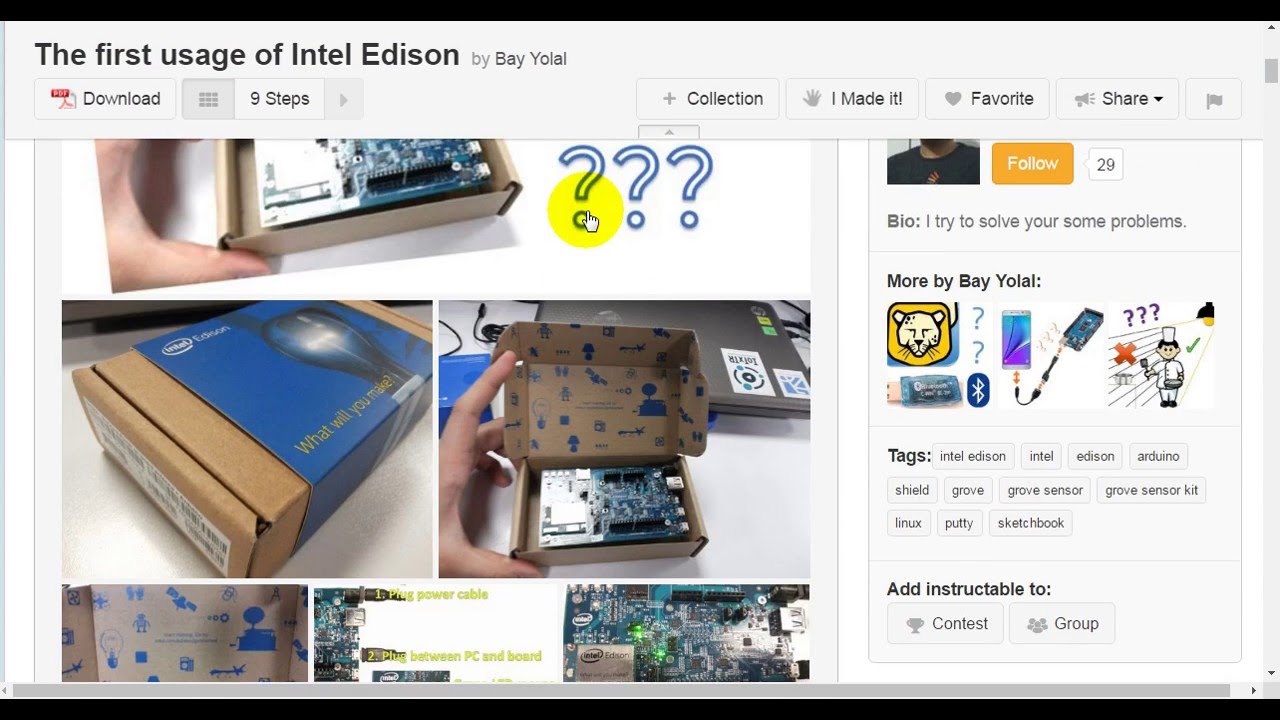 The first usage of Intel Edison