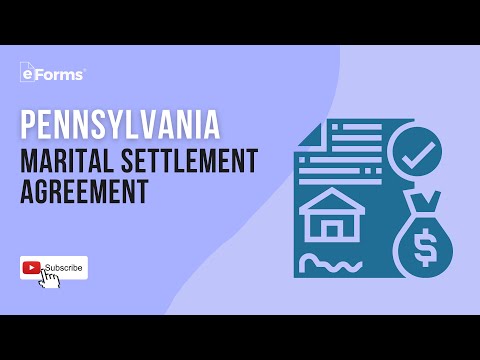 Pennsylvania Marital Settlement Agreement - EXPLAINED