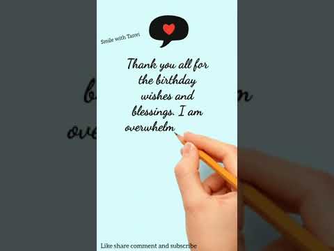 How to Write Thank You Messages for Birthday Wishes♥️ #shorts #thankyoumessage