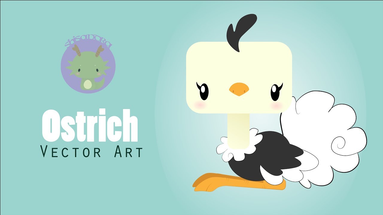 Cute Ostrich vector art - Illustrator Speed Vector Art