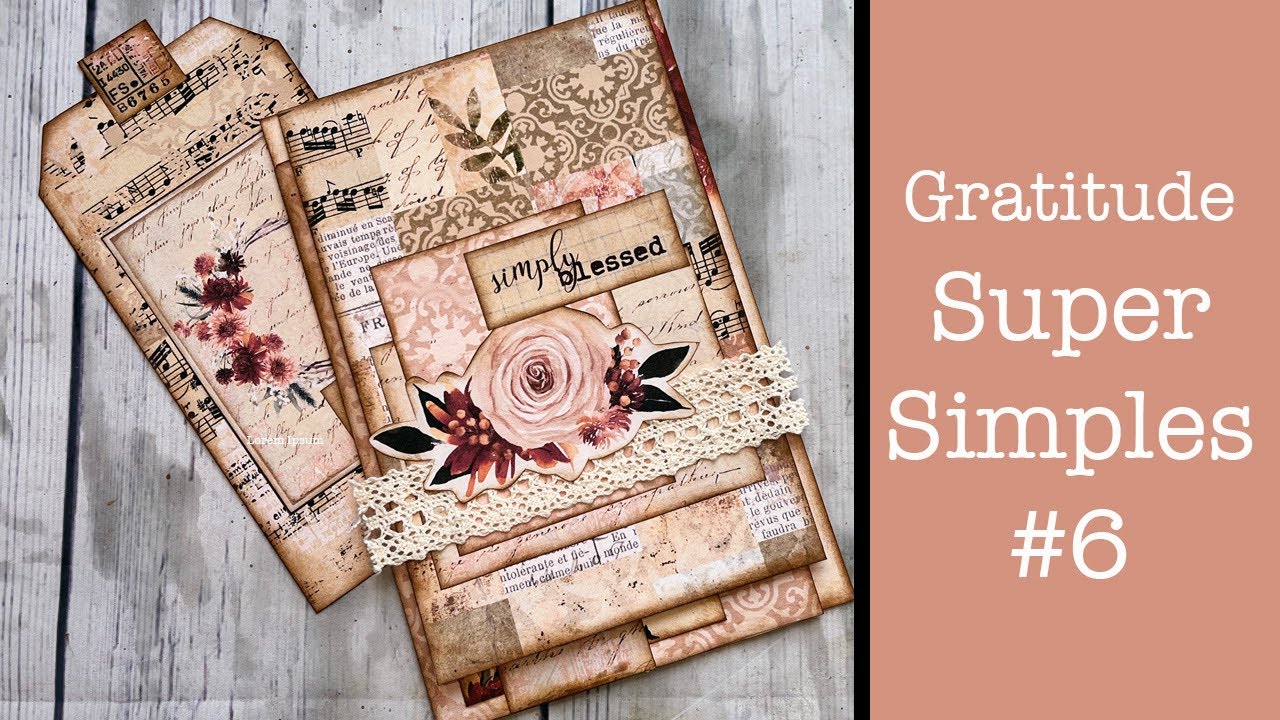 Gratitude Super Simple #6:  QUICK FLIP THROUGH Thanksgiving/Fall Gratitude Junk Journal Pink Monarch