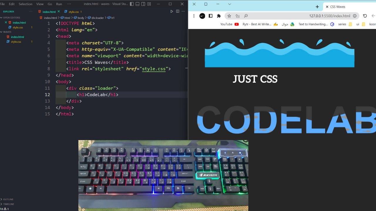 ASMR Programming - Coding CSS Wave Text UI - No Talking