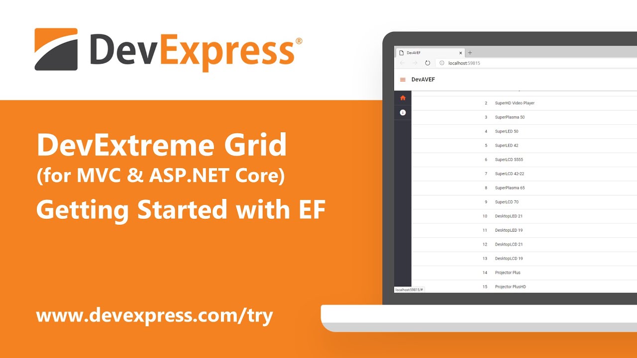 DevExtreme Grid for ASP.NET Core: Getting Started Entity Framework