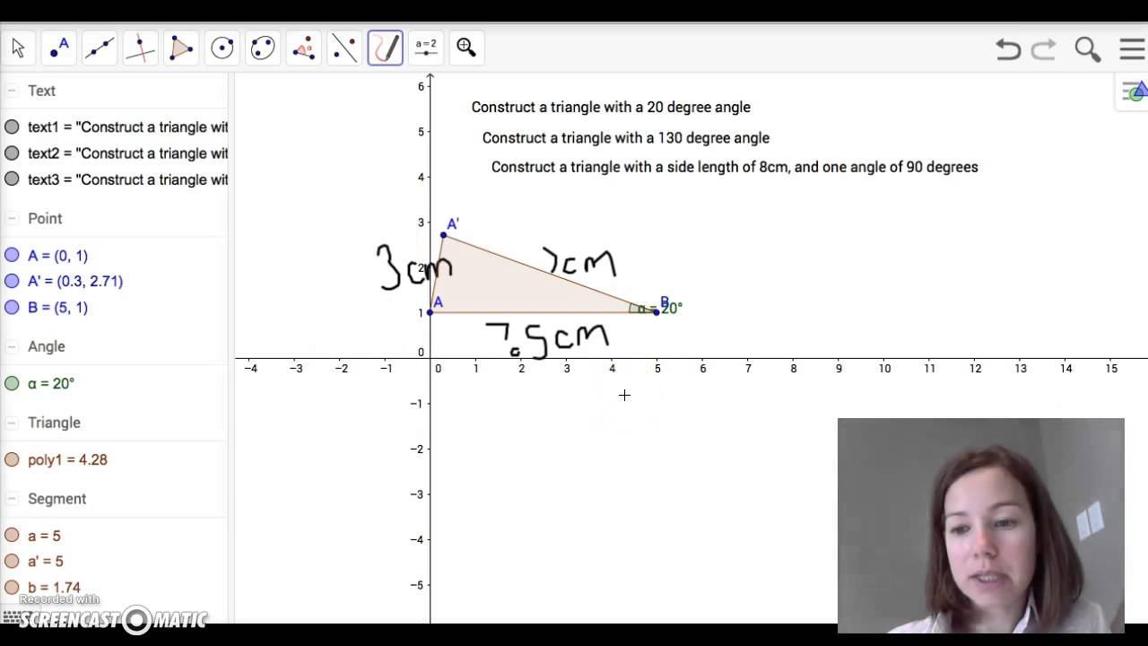 Geometry: (Grade 5)GeoGebra to construct triangles