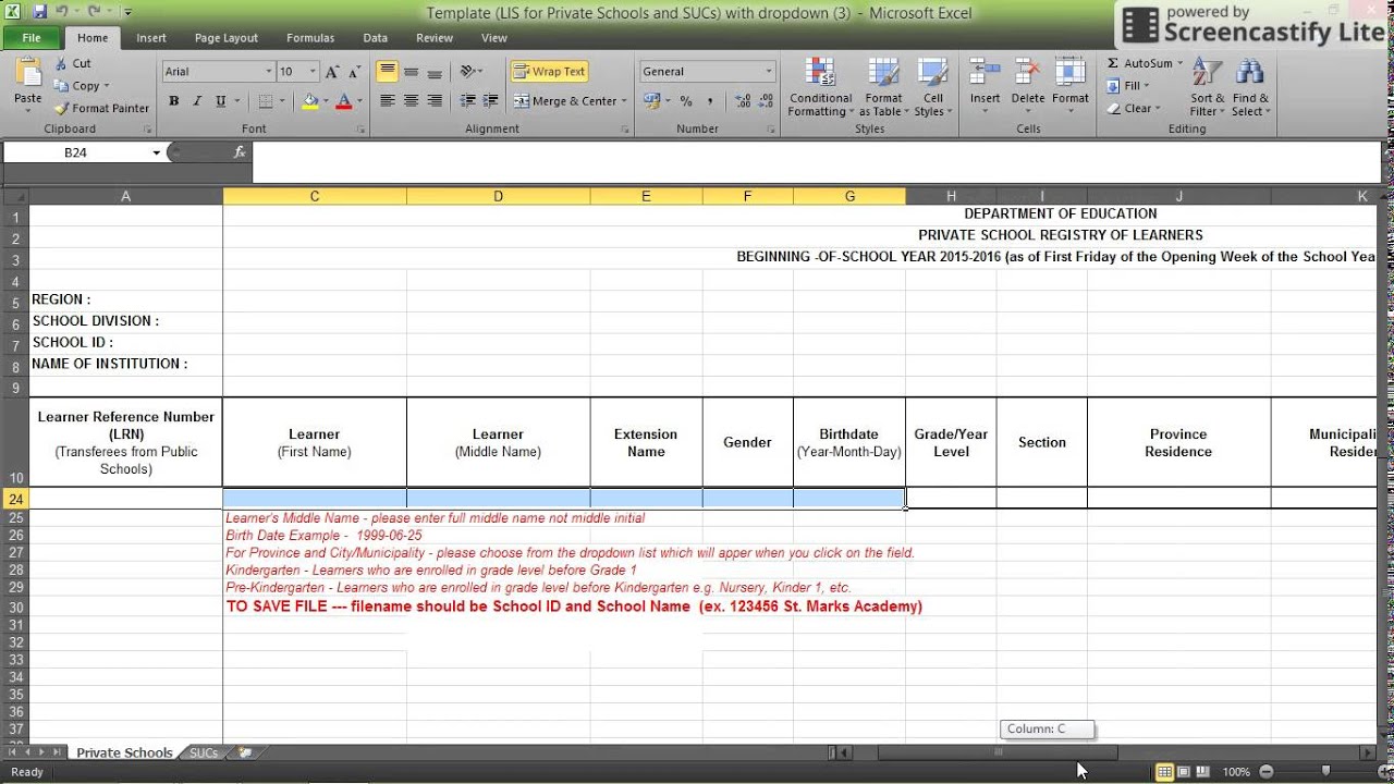 Downloading of Registration Form Template and Filling-Up How To