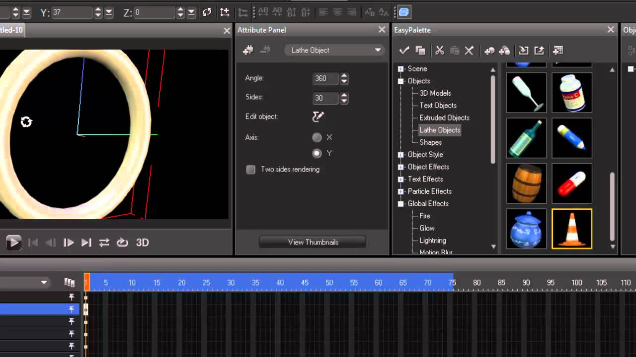 Corel MotionStudio 3D, Lathe tool