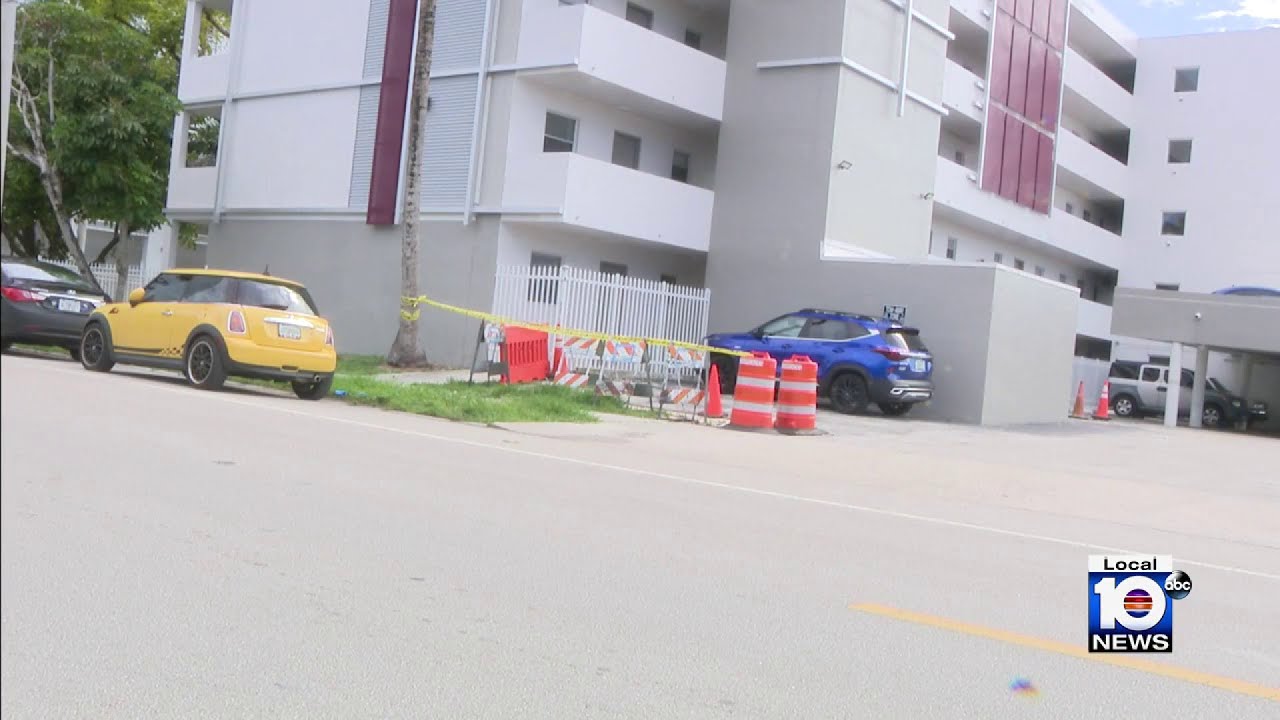 Damage left behind after car slams into Hollywood building