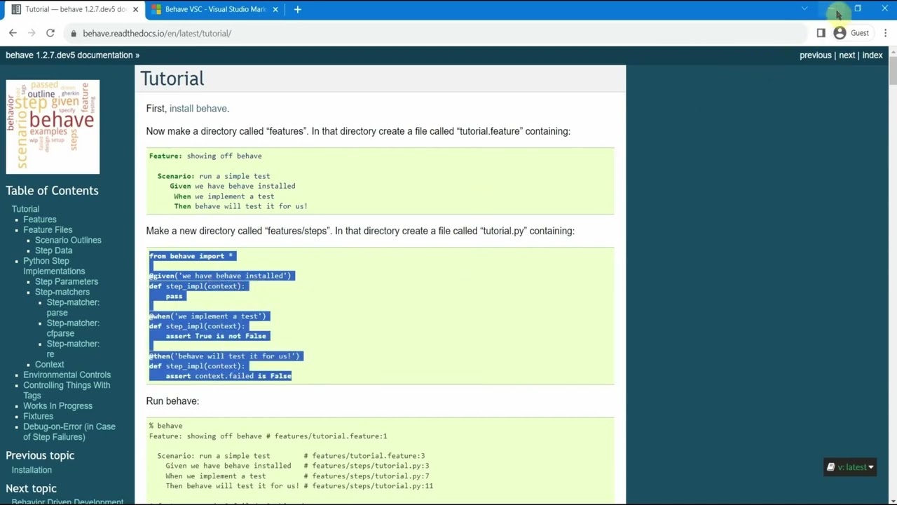 Behave BDD - Getting Started with Behave in VSCode | BDD Testing in Python 🐍✅