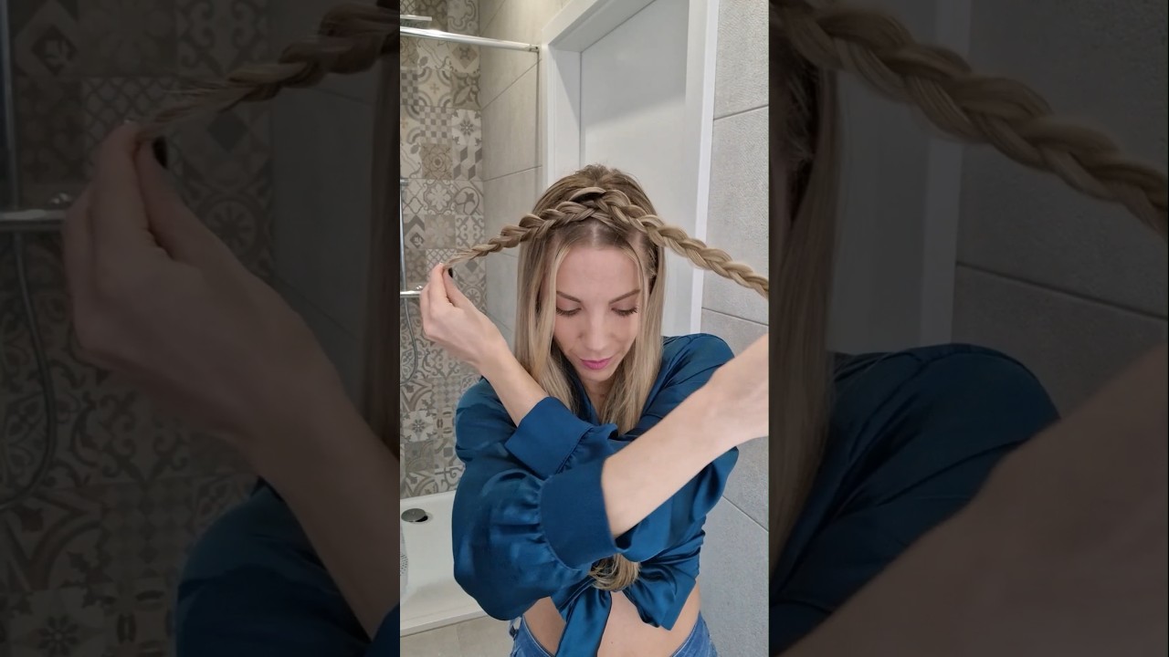 ✨️ BRAIDED HEADBAND HACK ✨️ easy & quick #hairstyle #hairtutorial #coiffurefacile #hairstyle #hair