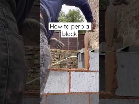 How to perp a block #bricklaying #bricklayer #blocklaying #masonry #mortar #construction #shorts