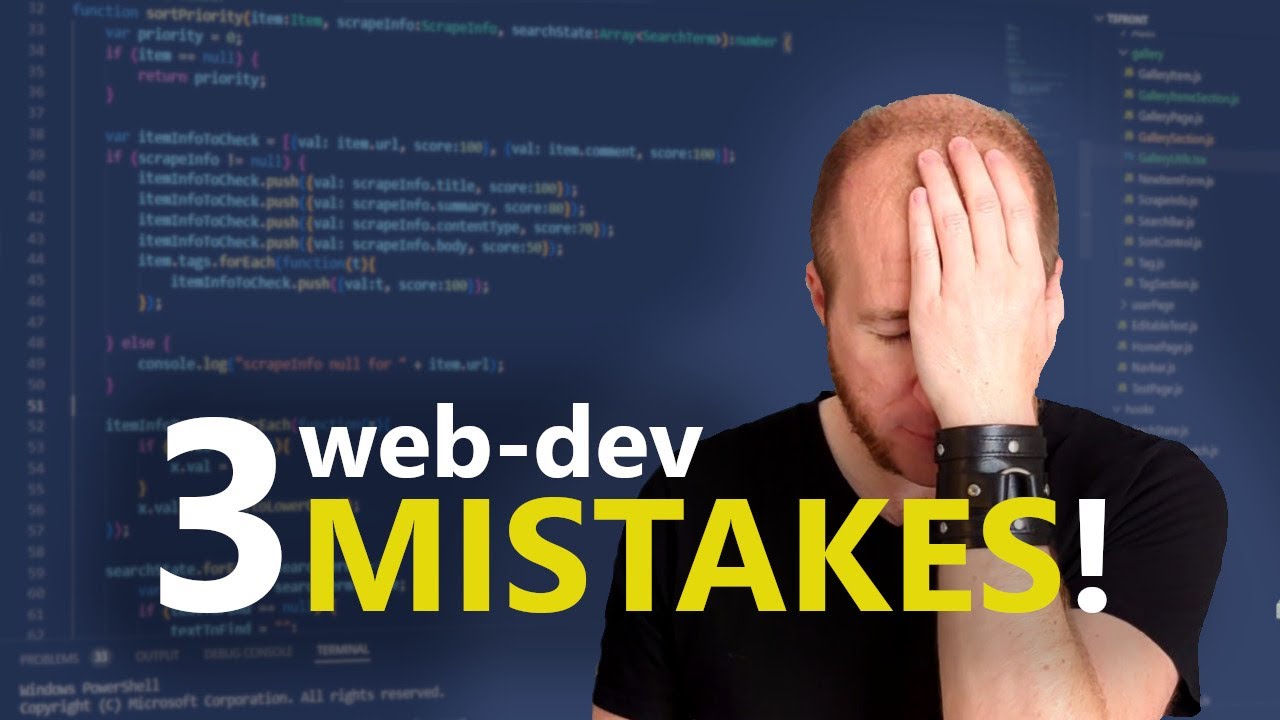3 Webdev Mistakes I made, so YOU can avoid them
