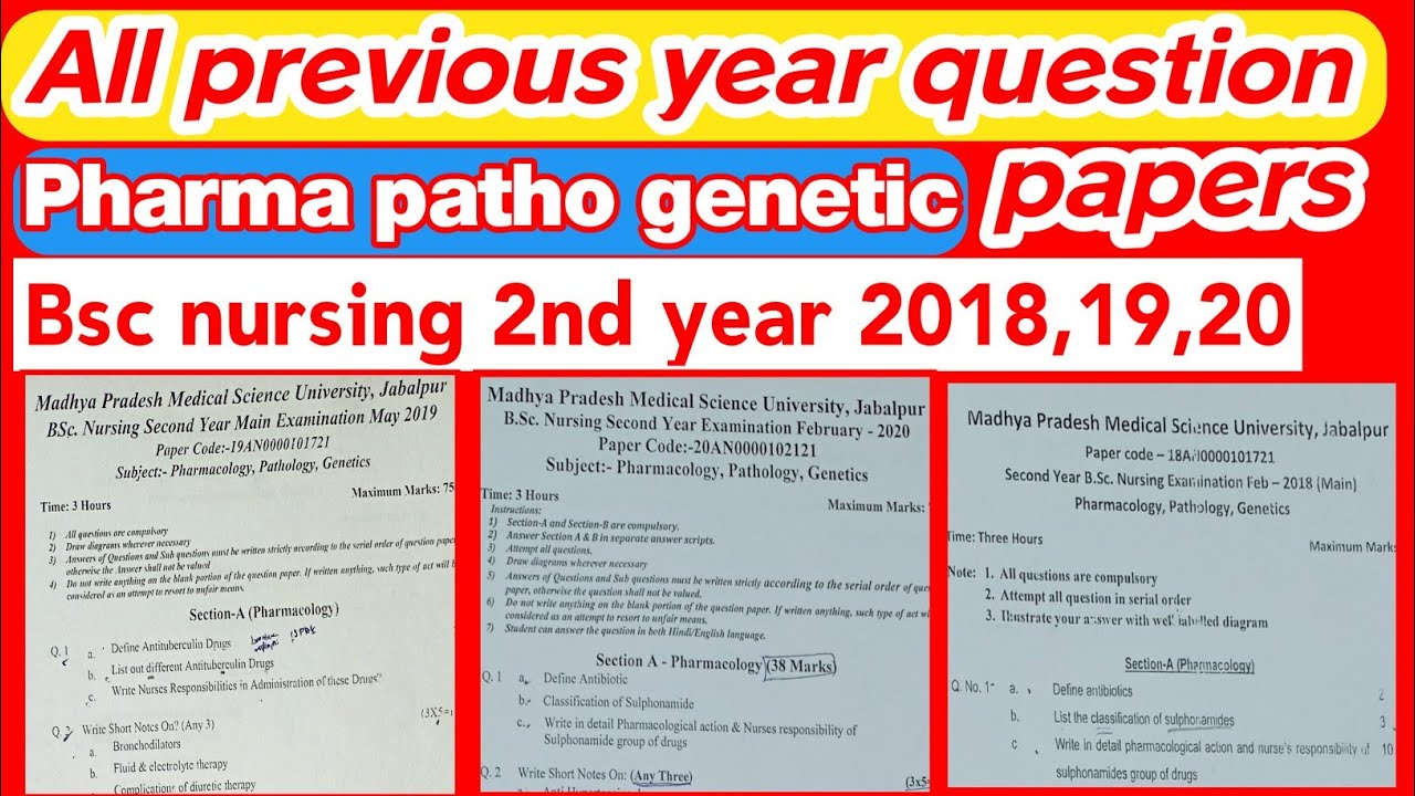 MPMSU , Bsc nursing second year previous question paper 