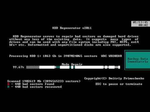 HDD Regenerator removing bad sectors on Hard Drive 2025