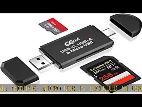 COCOCKA Micro SD Card Reader, 3 in 1 USB-C USB-A Micro USB Camera Memory Card Reader, Trail Camera