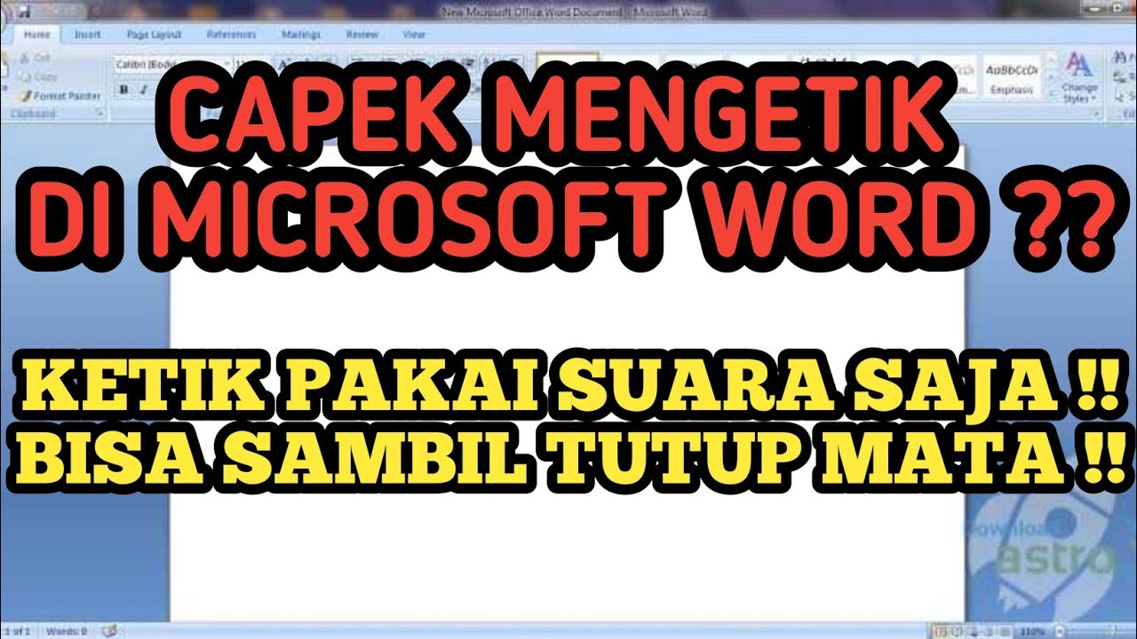Cara mengetik dengan suara di microsoft word menggunakan komputer