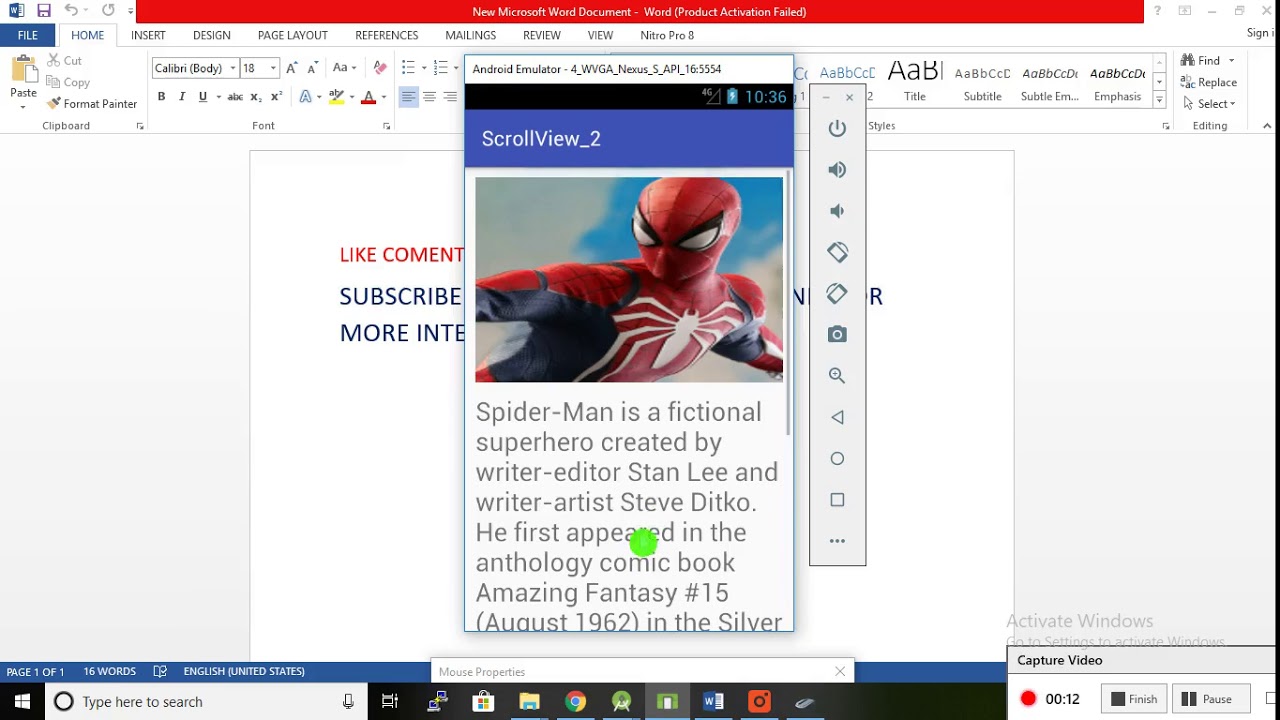 vertical scrollview in android example