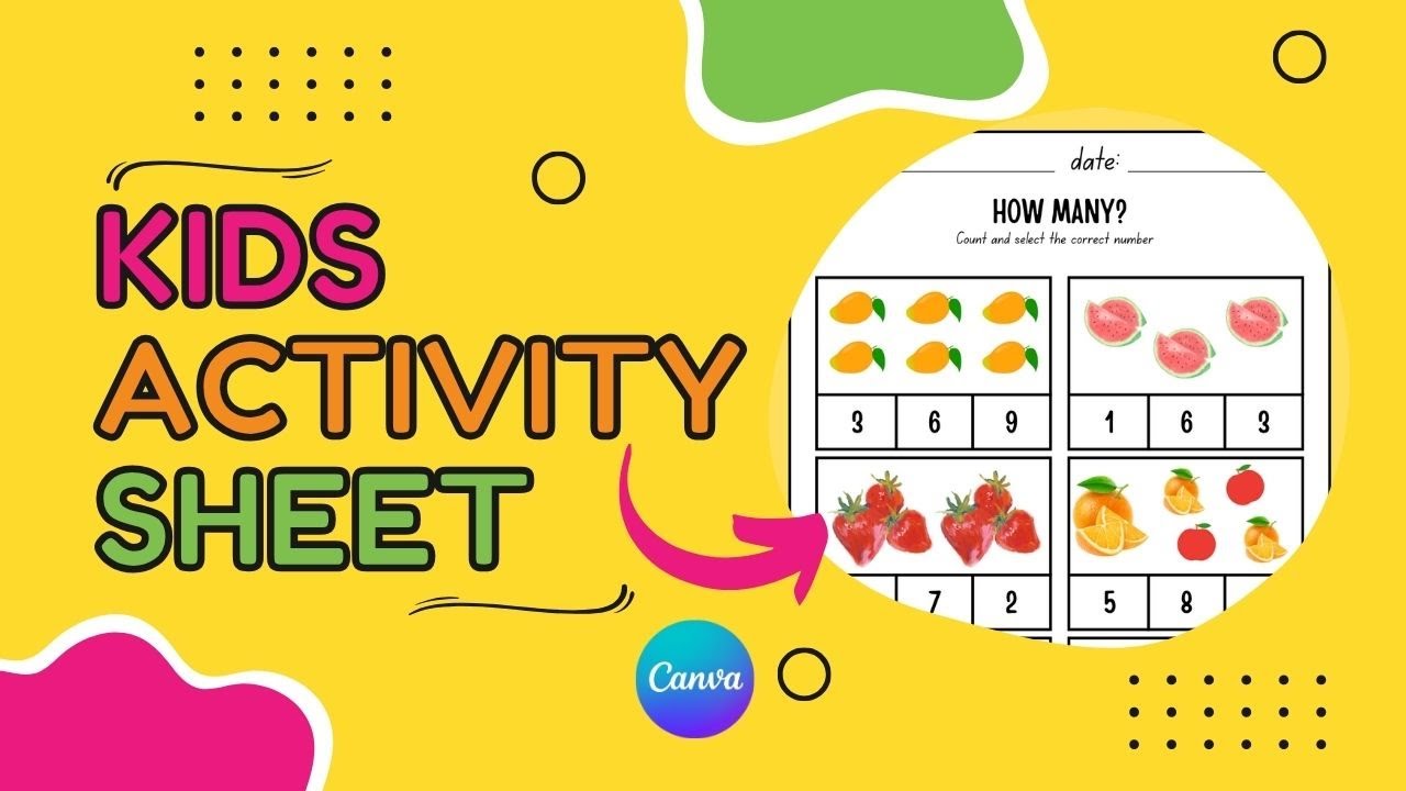 How to Make a Kids Counting Worksheet in Canva | Step-by-Step Math Worksheet Tutorial