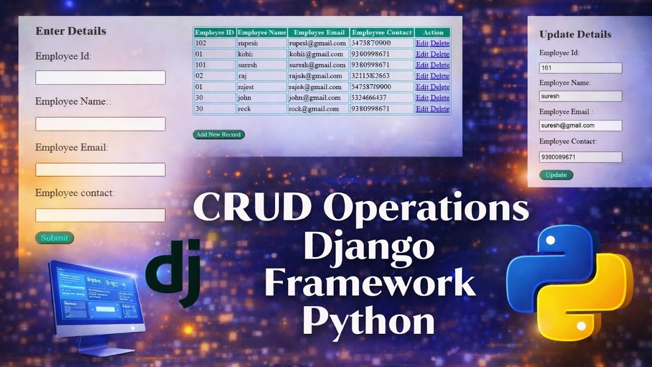 Django Framework Python | Complete CRUD Operations | Create, Read, Update, Delete Application
