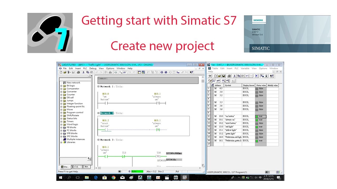 Simatic Manager with PLC S7 300 (Create new project) for beginner #01