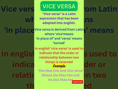 #VICE VERSA Latin expression and its english meaning#Learn English#English Vocabulary#