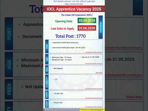 IOCL Apprentice Vacancy 2025 | IOCL Apprentice New Vacancy 2025