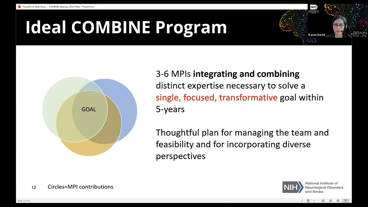 NINDS COMBINE RM1 Webinar for Applicants 2023