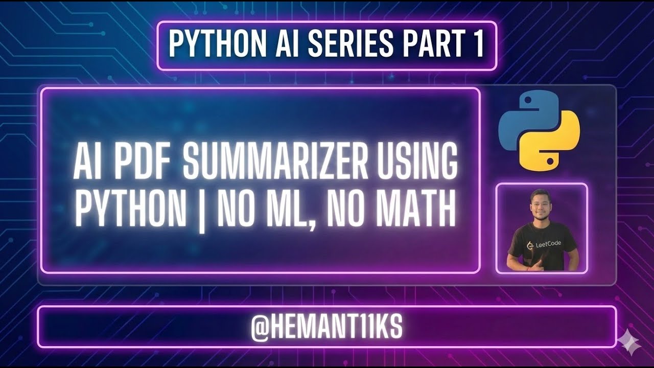 AI PDF Summarizer Using Python | No ML, No Math | PART 1