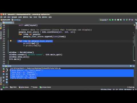Python GUI Development with GTK+ 3 - Tutorial 12 - TreeView