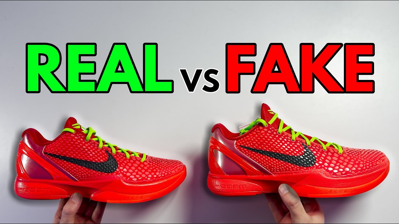 REAL VS FAKE! NIKE KOBE 6 PROTRO REVERSE GRINCH SNEAKER COMPARISON!